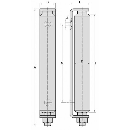 Guide supérieur long en nylon - Avec support - hauteur 299mm x largeur ...