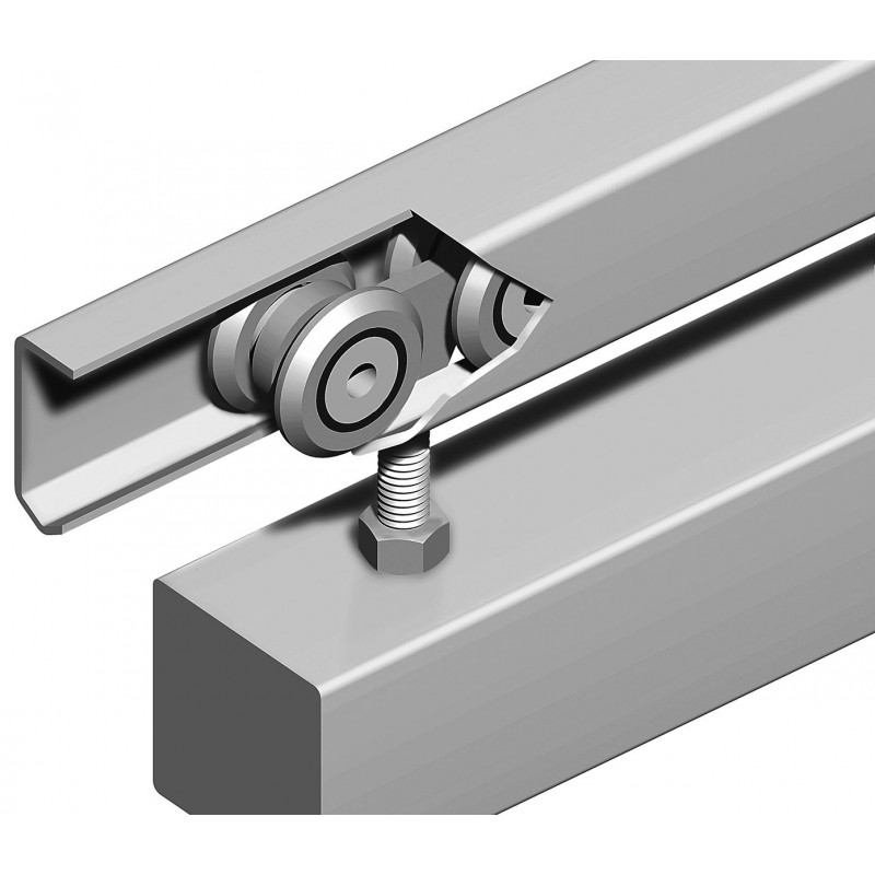 Chariot galvanisé 4 roues Ø55mm Roulements à bille - filetage M20 ...