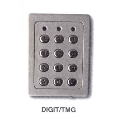 Digicode Clavier à codes 12-24V cc-ca à touches métalliques DIGIT/TME avec Bricometal