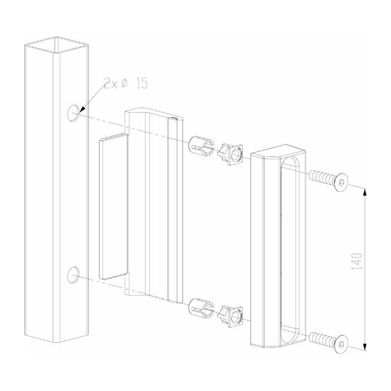 Gâches type SAKL - profil 60 70 80mm FA34766 avec Bricometal