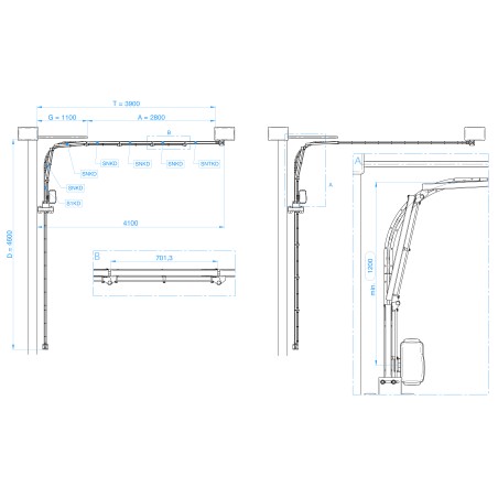 Portail coulissant à angle à partir de 90° - Passage de 2,80m - Hauteur ...